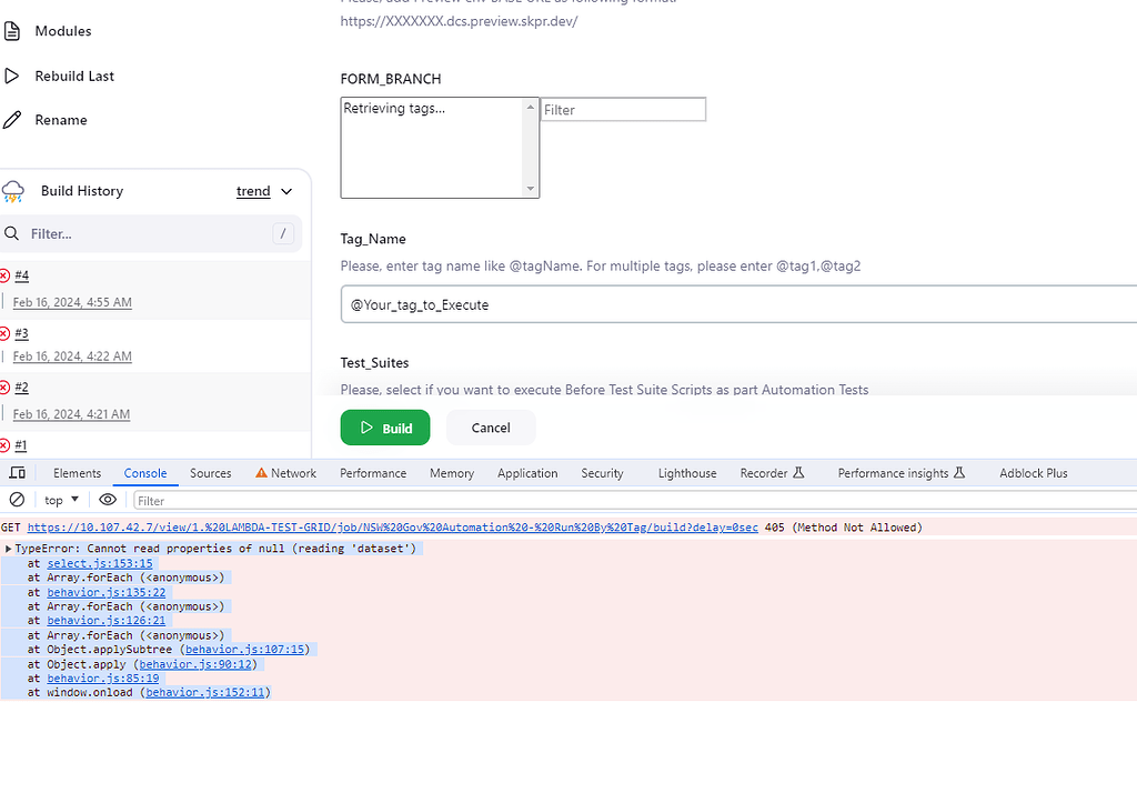 Getting console error when building job that has List Git Branches Parameter - Using Jenkins ...