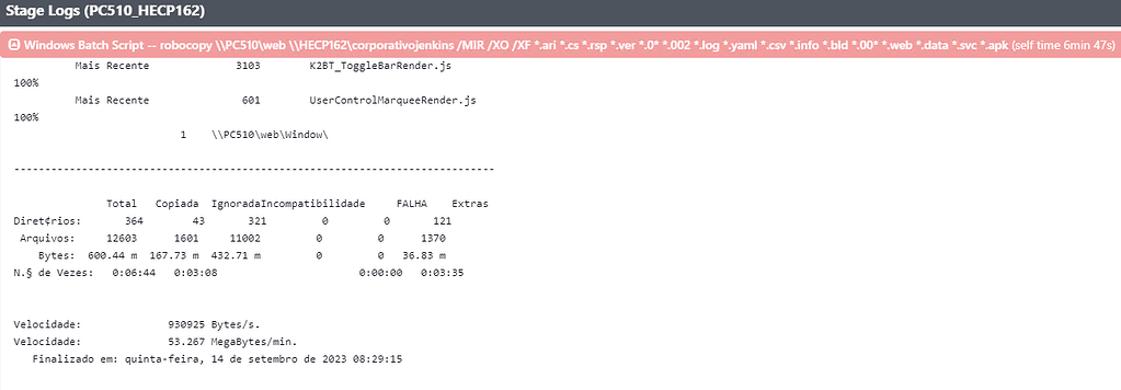 Error at the end of PIPELINE - Using Jenkins - Jenkins