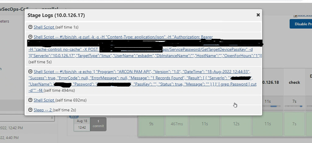 Api commands and responses are getting printed on Jenkins stage logs - Using Jenkins - Jenkins
