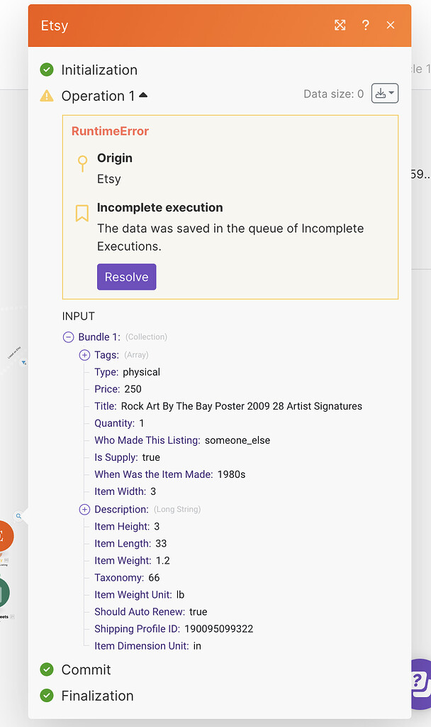 Receiving Error from Etsy (no information) - Questions - Make Community