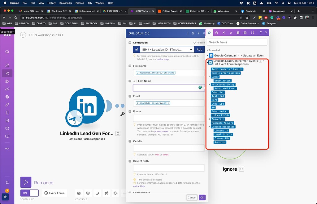 Mappable Answers LinkedIn Lead Gen Form Events - Questions - Make Community