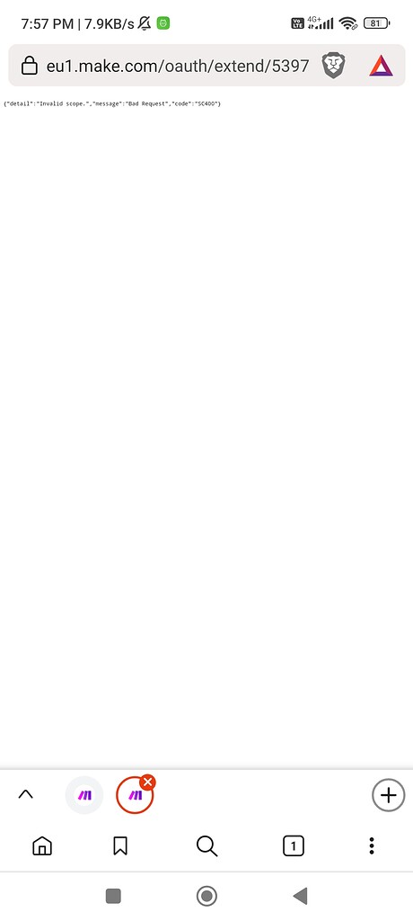 Unable to connect any app - Getting Started - Make Community