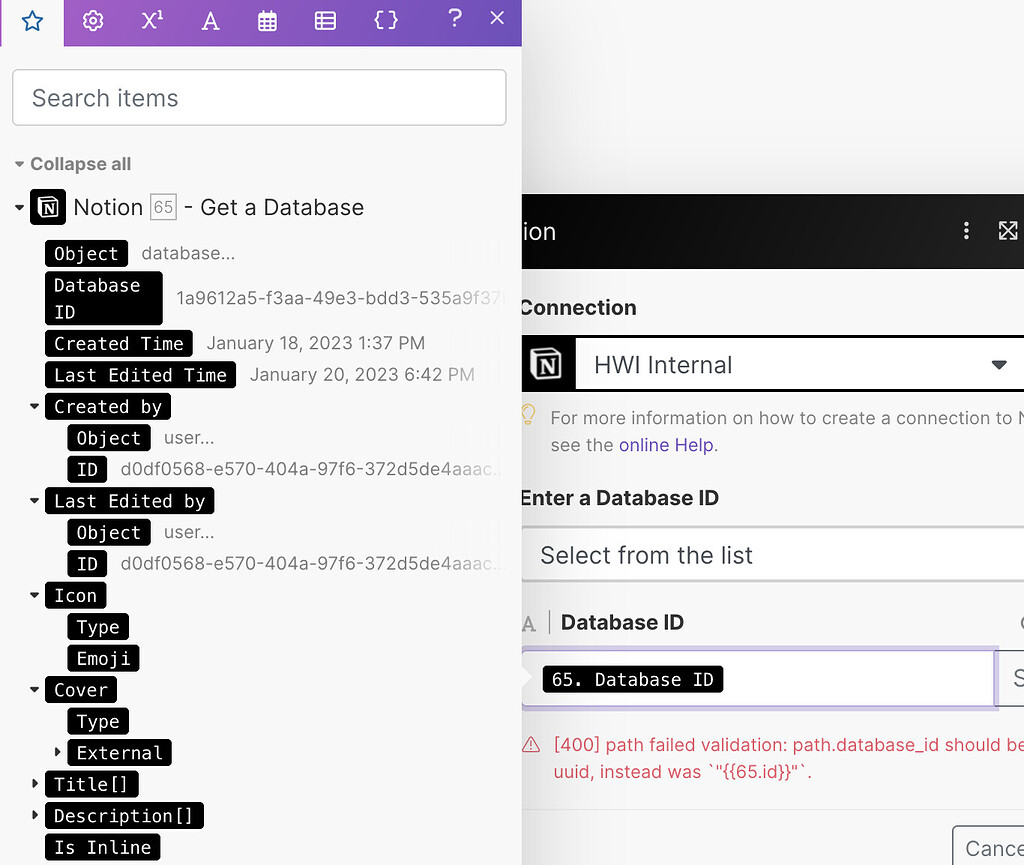 Path database ID from prior module - How To - Make Community