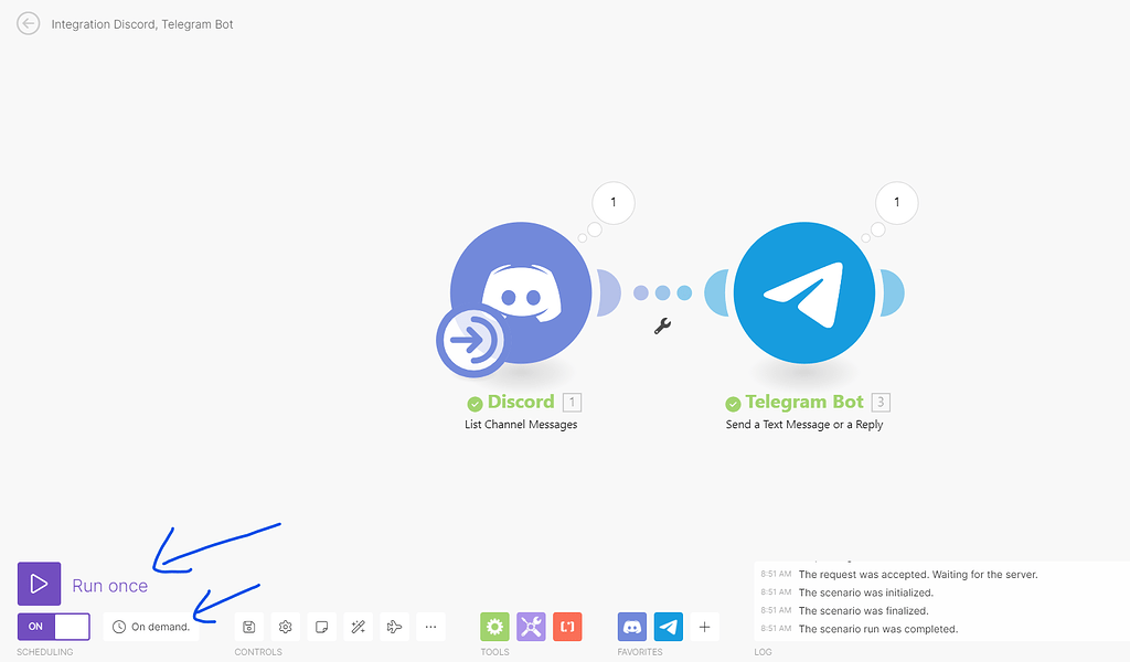 Discord post forward to Telegram not on demand - How To - Make Community