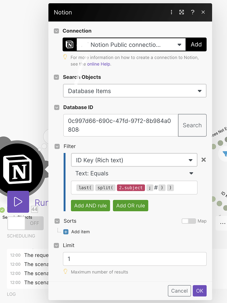 Notion create new/update based on Mailhook input - How To - Make Community