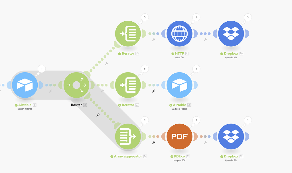 Trying to Pass Multiple Airtable Record Attachments to PDF.CO to merge into one file & save to ...