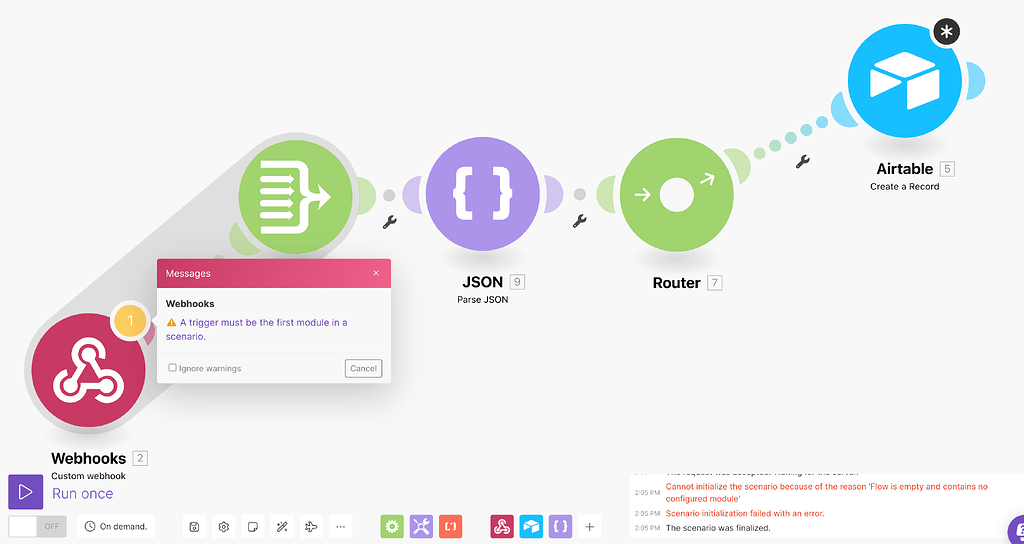 Instant Webhook not being recognized as a trigger - Getting Started - Make Community