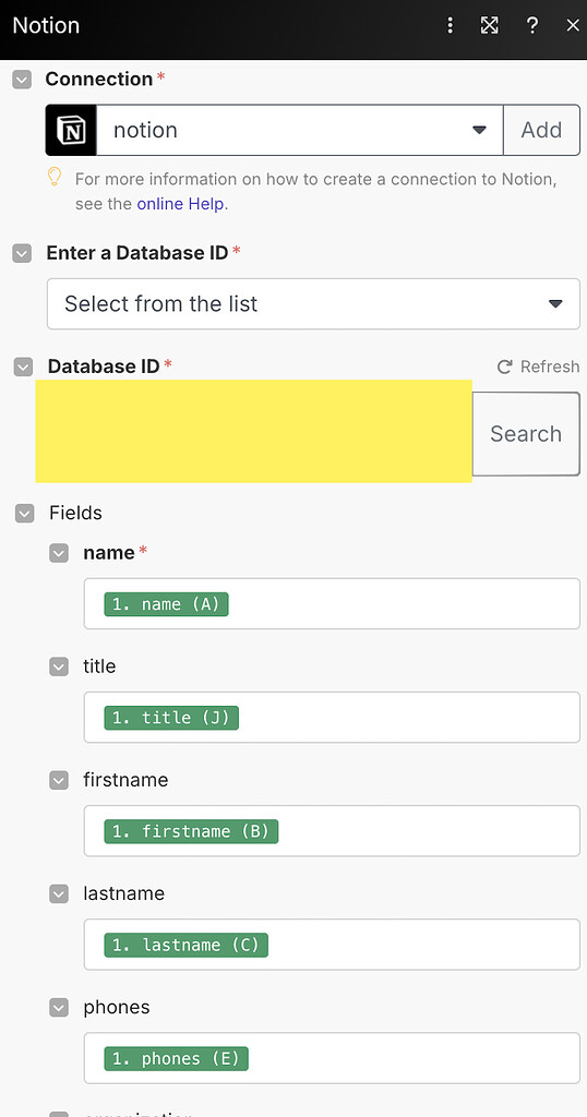 Gsheet>notiondb error [400] mismatched data type: title/rich_text - How To - Make Community