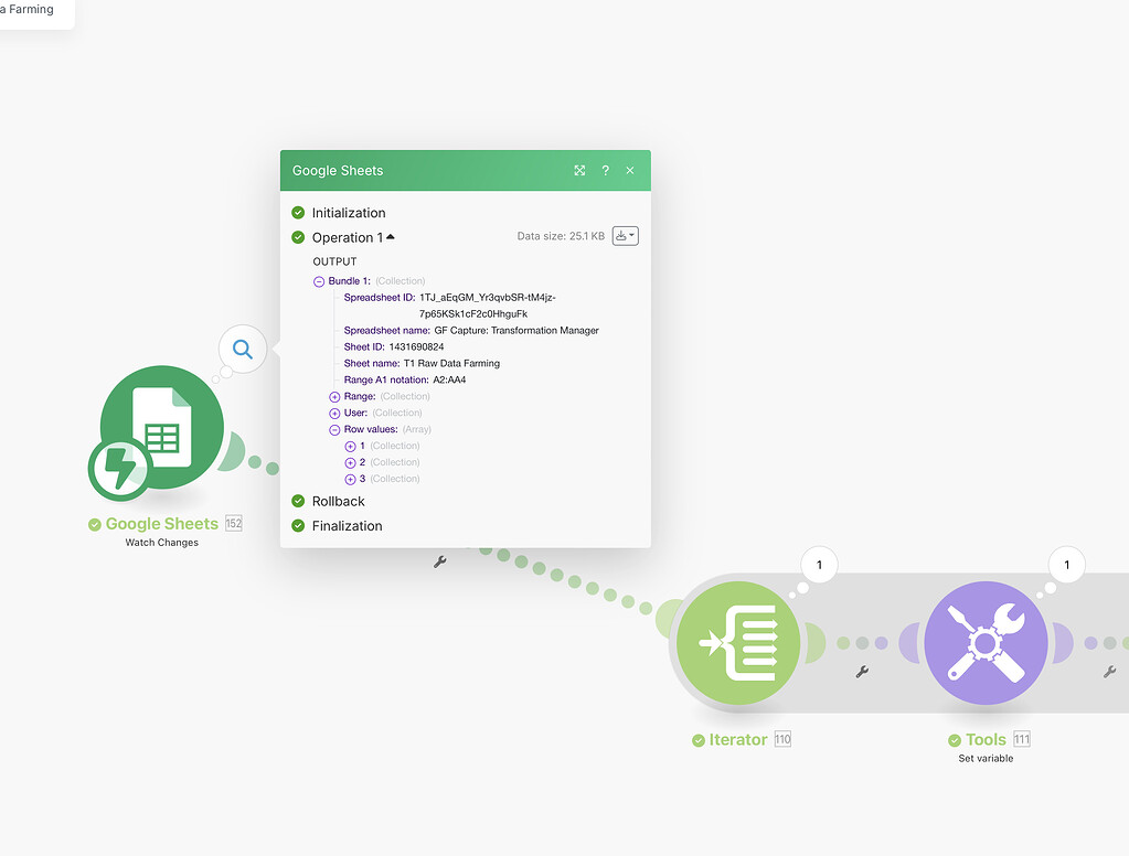 Iterator is not taking all inputs from Watch Changes - How To - Make Community