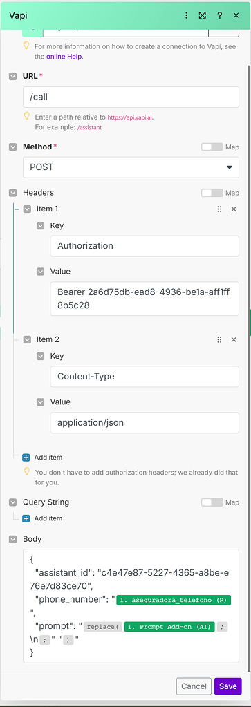 ISSUES WITH MY BODY CODE (vapi and google sheets) - How To - Make Community
