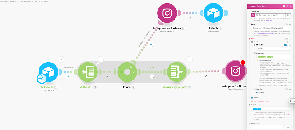 How to create instagram carousel from airtable records using arrays - How To - Make Community