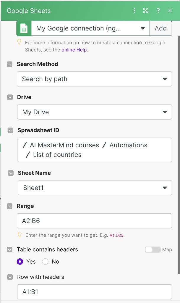 After ran successful on Make.com, but my google sheet is not updated - Getting Started - Make ...