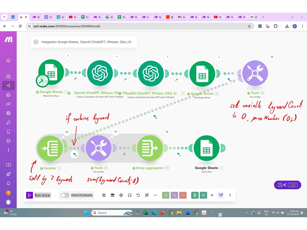 Select and filter array items that have 3+ matching keywords out of 7 - How To - Make Community