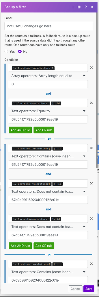 How to filter multiple conditions of array content - How To - Make Community