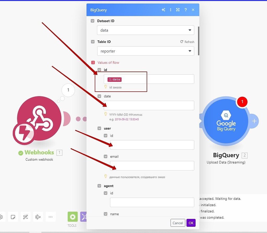 Webhook data to BigQuery - How To - Make Community