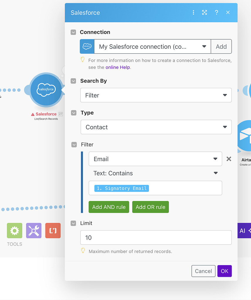 Bug connecting Airtable & Salesforce - Getting Started - Make Community