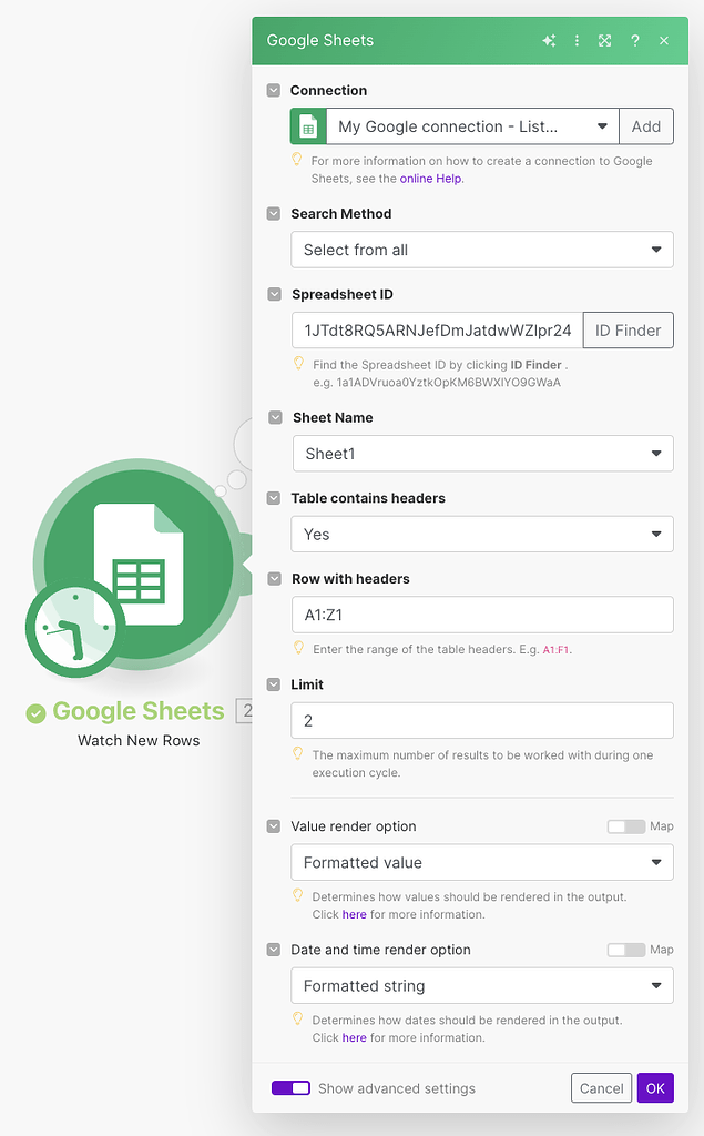 How to get the values from any new rows added to a Google Sheet? - How To - Make Community