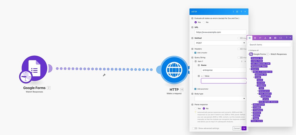 How to collect data from Google Forms (Watch Response) module - How To - Make Community