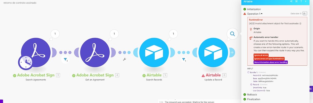 Retrieving back a signed document from Adobe Sign to Airtable ...