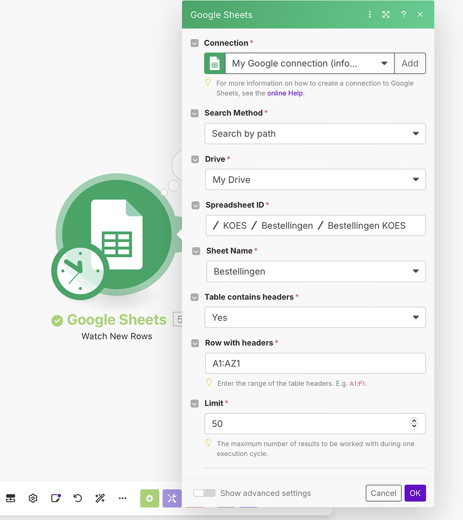 Watch New Rows doesn't fetch actual new rows - How To - Make Community