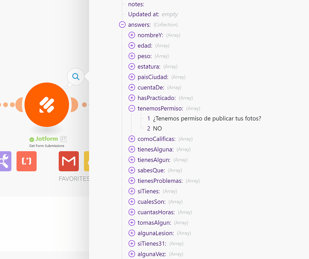 Jotform get a nested result - How To - Make Community