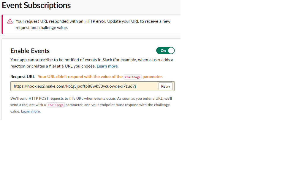 Slack app failure - Getting Started - Make Community