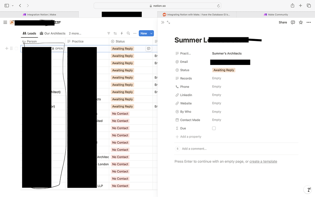 Notion "Get a database" not returning any data - How To - Make Community
