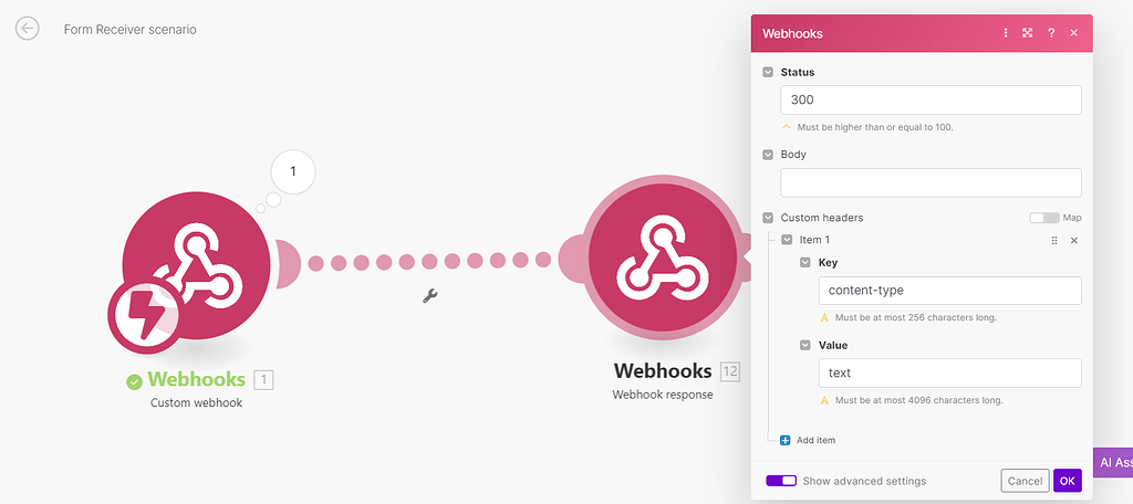 Webhook replays "Accepted" (Reopen Topic) - Questions - Make Community