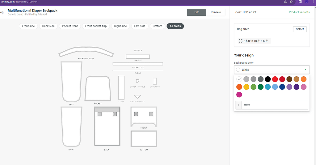 Printify Mods: Color Variants Needed for Multifuntional Diaper Backpack - Features - Make Community