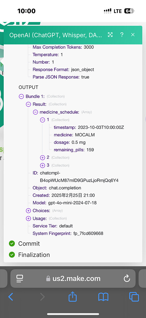 ChatGPT to JSON parse - Beginner Questions - Make Community