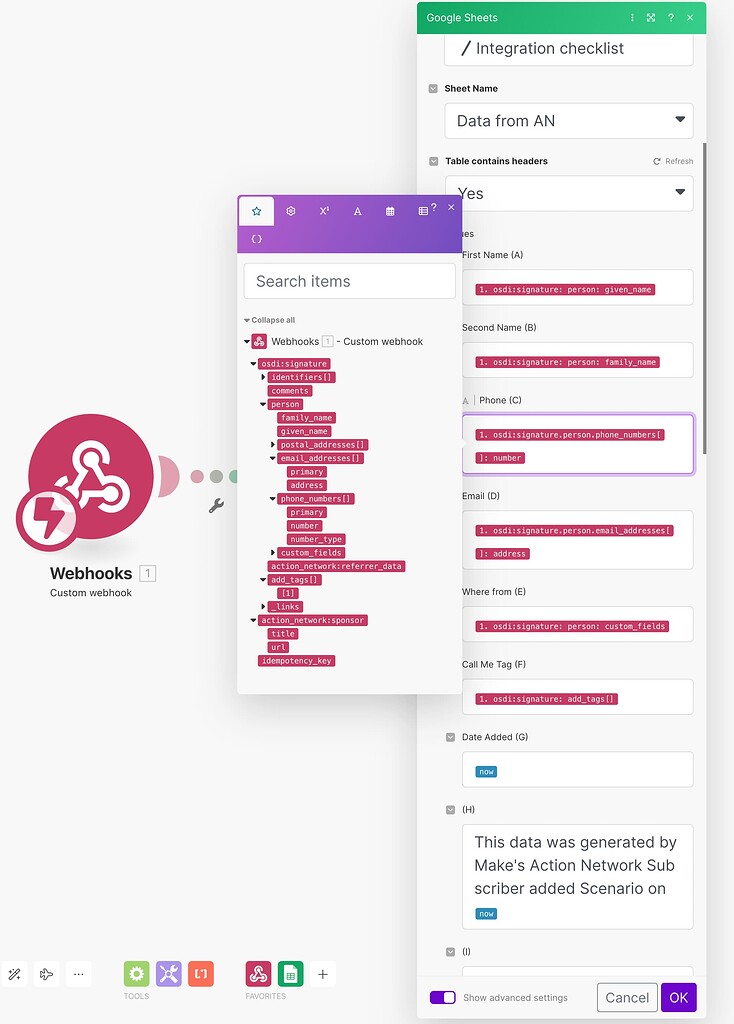 Writing JSON to Google Sheet isn't working - How To - Make Community
