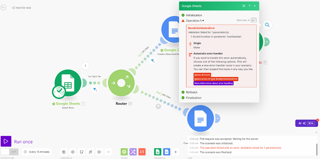 Error when updating a sheets row (invalid number in parameter) - Getting Started - Make Community