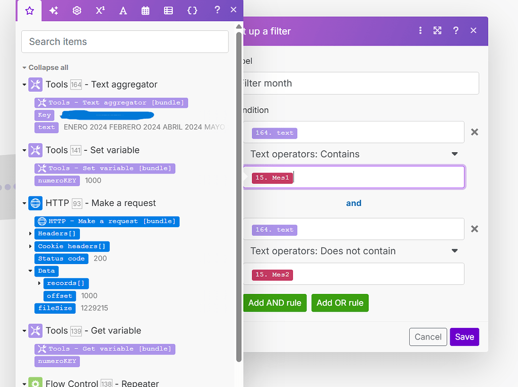 How to filter a text aggregator string data - How To - Make Community