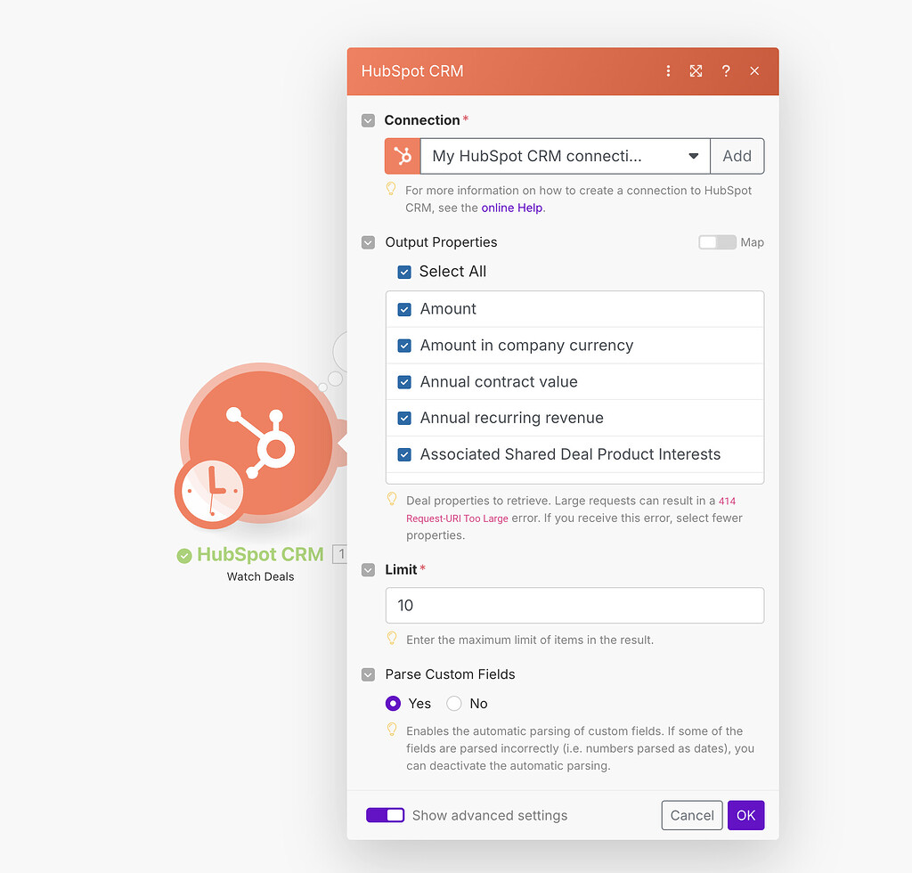 New to Make - seems Hubspot Watch Deals module not working? - Getting Started - Make Community