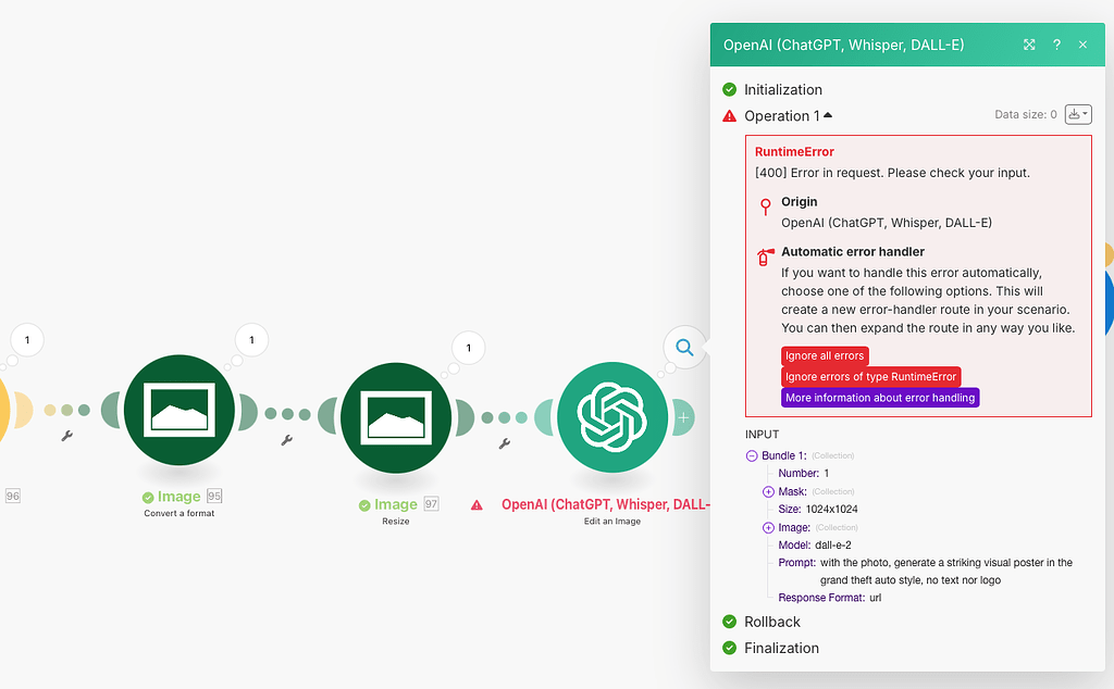Does Make have a problem with the API gpt-image-1 for image to image generation? - Features ...