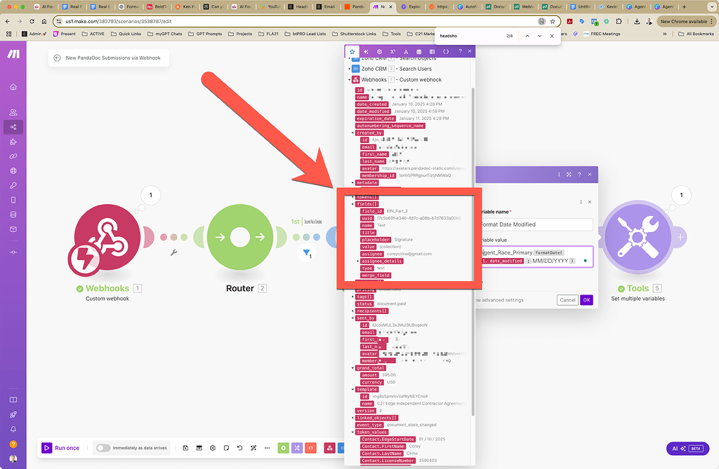Making Nestled JSON Data Available in Later Modules - Getting Started - Make Community