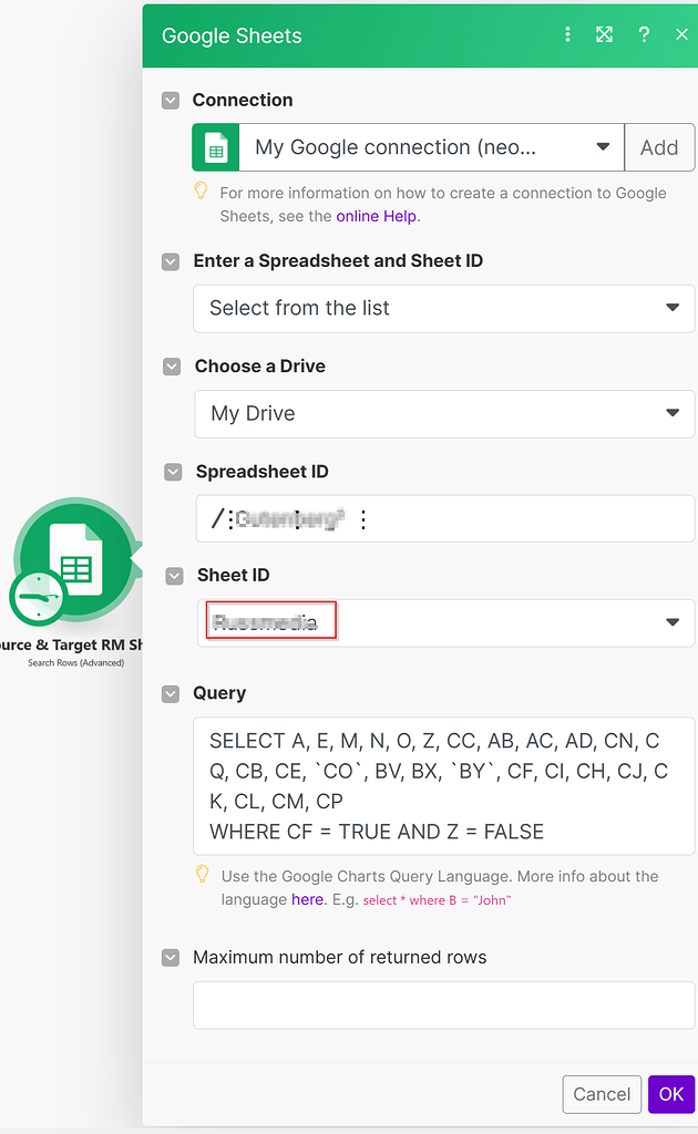 Mapped fields in Modules after Sheets Module "Search Rows (Advanced)" keep changing - How To ...