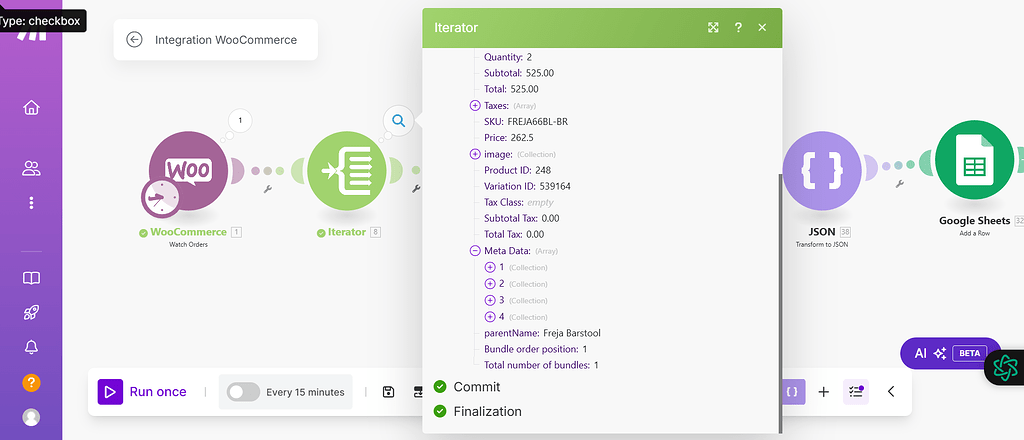 Map woocommerce metadata inside - How To - Make Community
