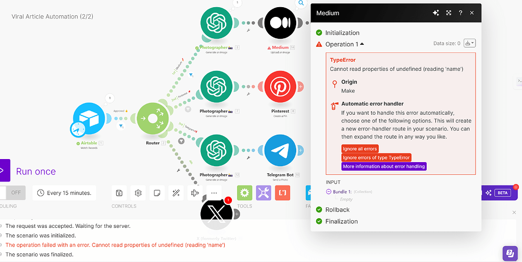 How to connect X API (error) + how to solve photo upload Medium - Getting Started - Make Community