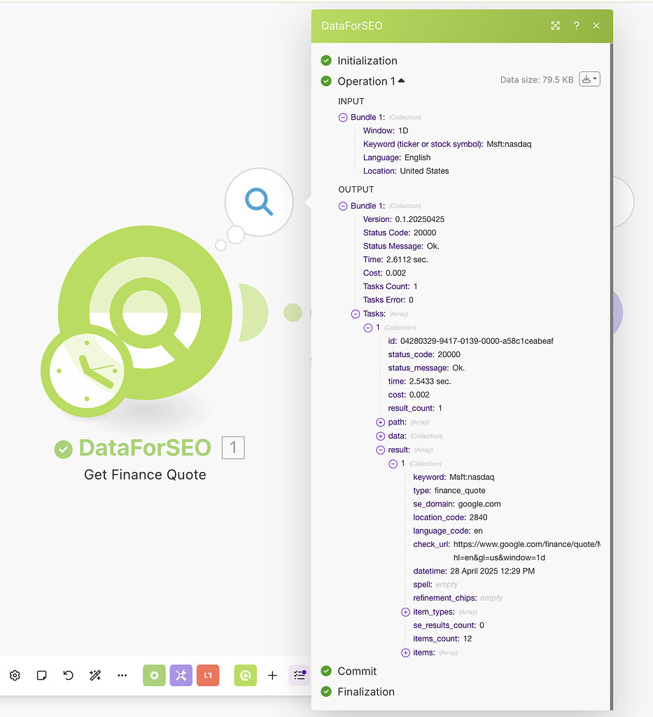 Google Finance module returns blank data in next module - How To - Make ...