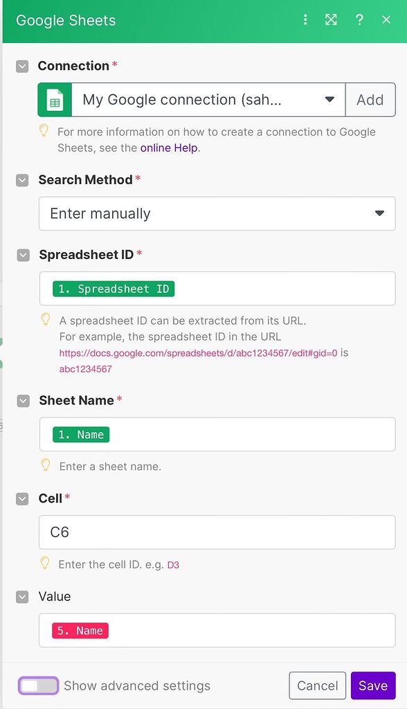 400 Error @ googles sheets - Questions - Make Community