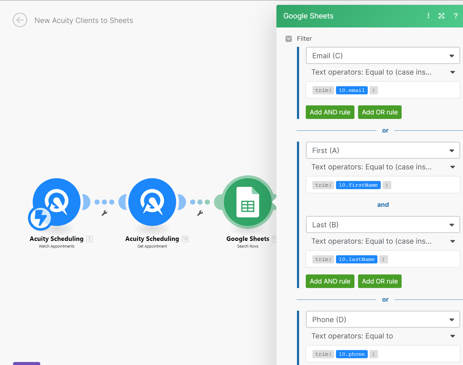 Google Sheets Search Rows Filter Fail Fixed! - Showcase - Make Community