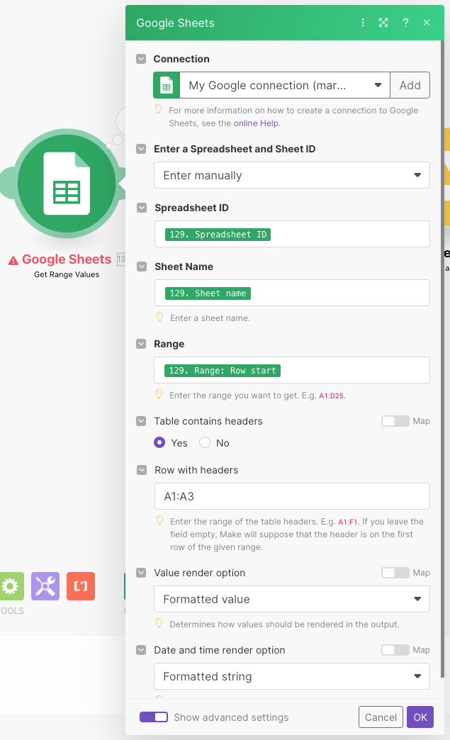 Instant scenario - watch new rows - google sheets - How To - Make Community