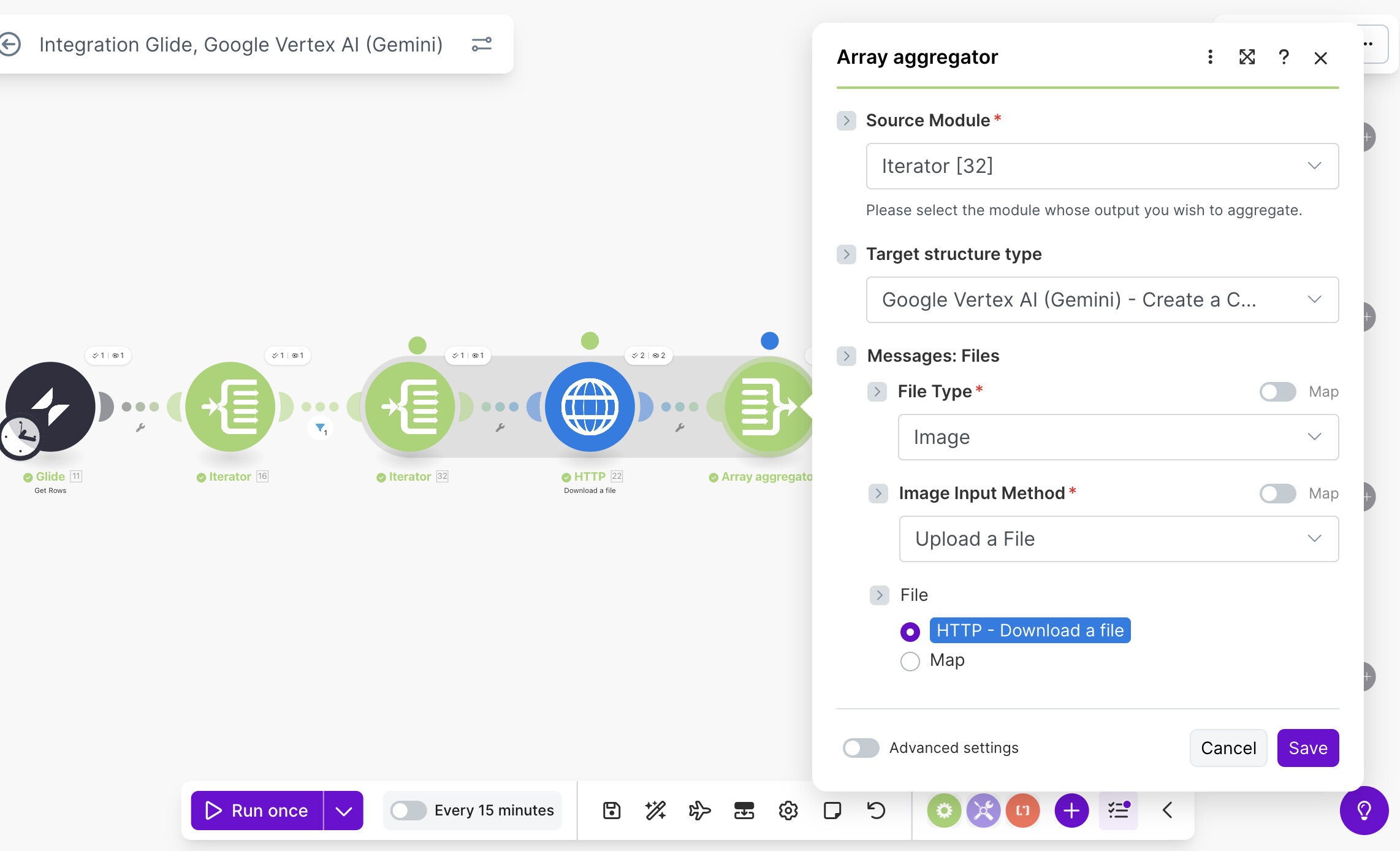 How to aggregate multiple HTTP downloads (images) into ONE Gemini ...
