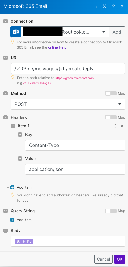 Microsoft 365 Outlook API - Create Reply Draft - Getting Started - Make ...