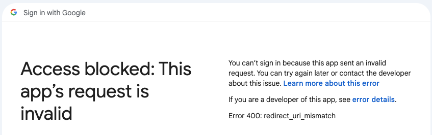 HTTP OAuth doesnt connect with Google cloud login - How To - Make Community