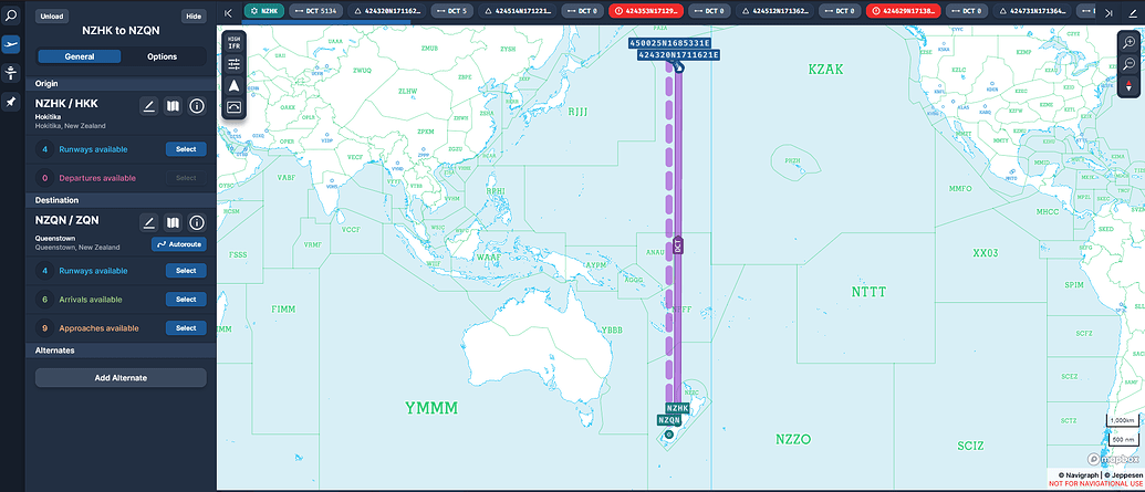 Charts Generating Huge Legs for Custom Waypoint Plan - General - Navigraph