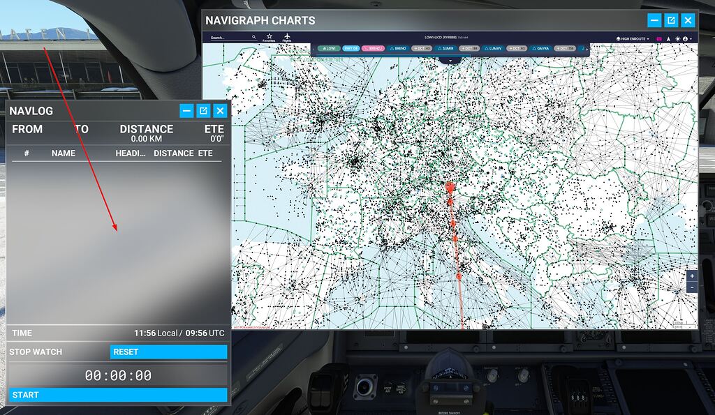 Using CTRL-N to bring up the in-game panel - MSFS In-Game Panel - Navigraph