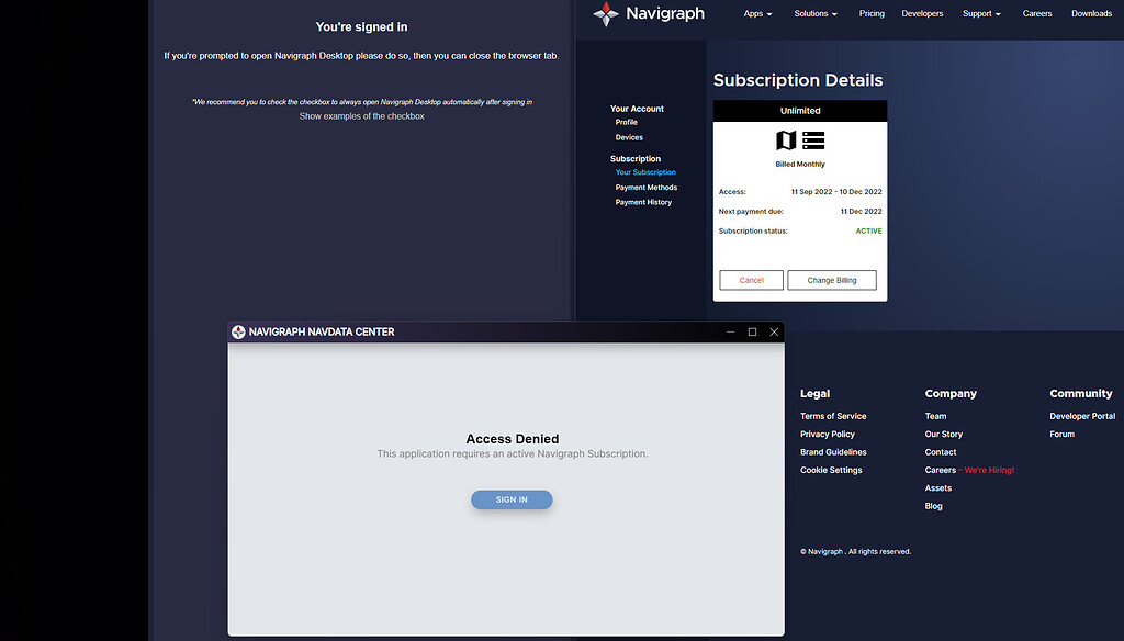Sign in Issue - Navigraph Hub - Navigraph