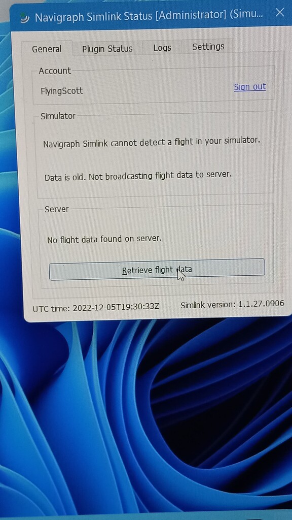 Navigraph SimLink Status (Administrator) - Simlink/Moving Map - Navigraph